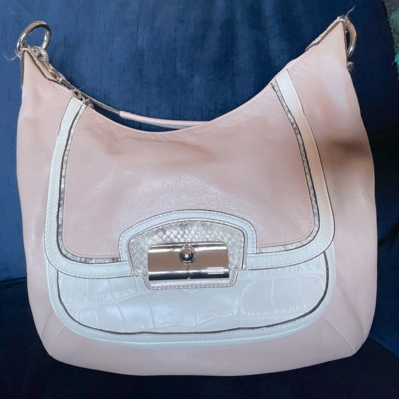 Coach | Bags | Coach Handbag In Blush Pink With Snakeskin Looking ...